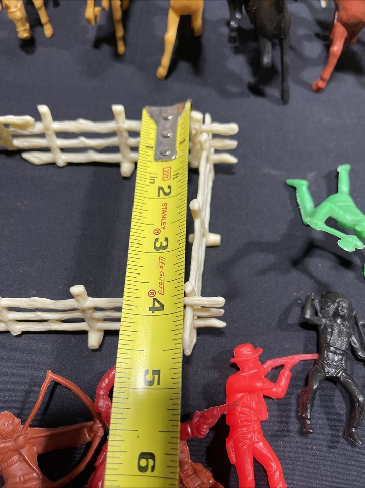 TimMee Cowboys & Indians And Horses Plastic Toy WESTERN Figures Lot Of ...
