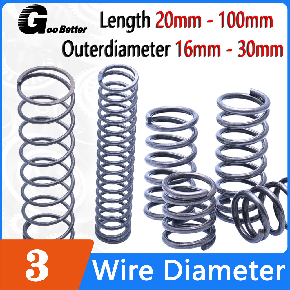 Compression Spring Steel 3 mm Wire Dia Small Pressure Springs / Coil ...