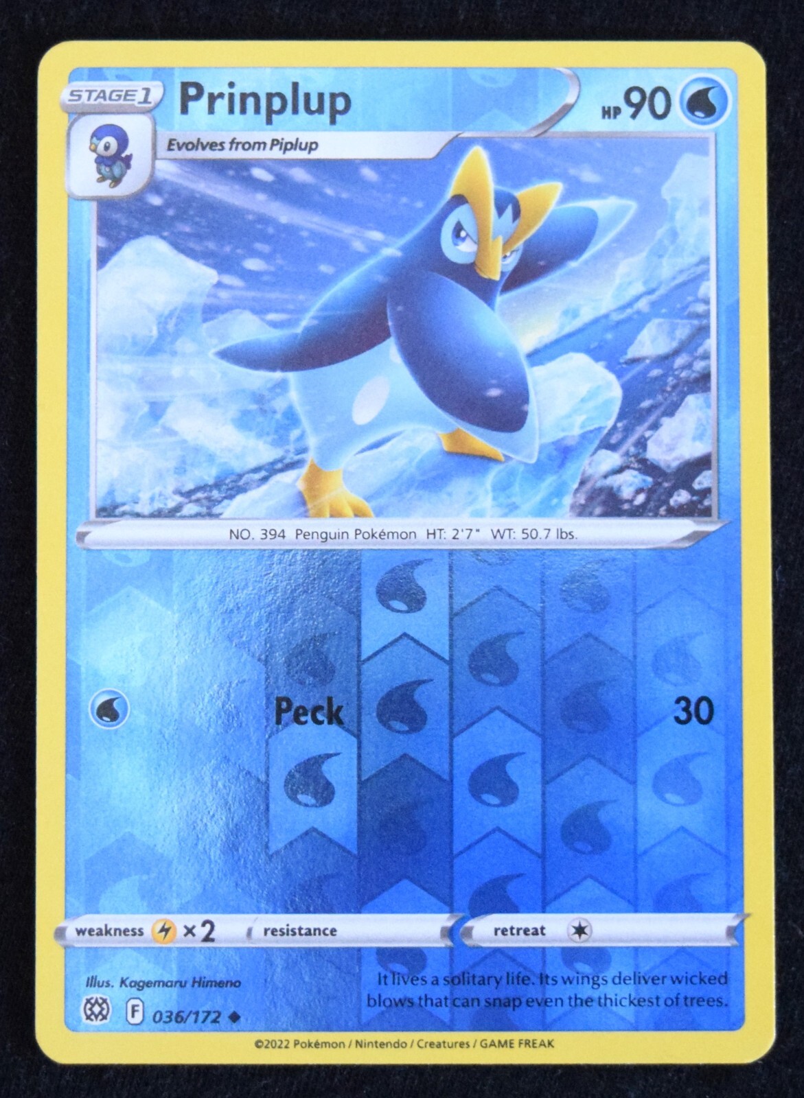 Pokemon TCG Prinplup 036/172 2022 Brilliant Stars Reverse Holo Uncommon ...