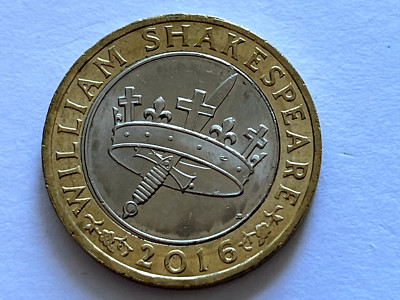 £2 Pound Coin William Shakespeare Hollow Crown Rare Collectable 2016 ...