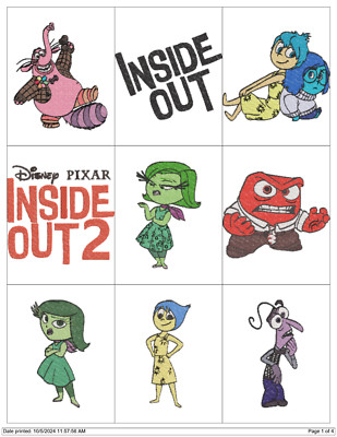 40 CARTOON MOVIE CHARACTERS PATTERNS MACHINE EMBROIDERY DESIGNS PES ...