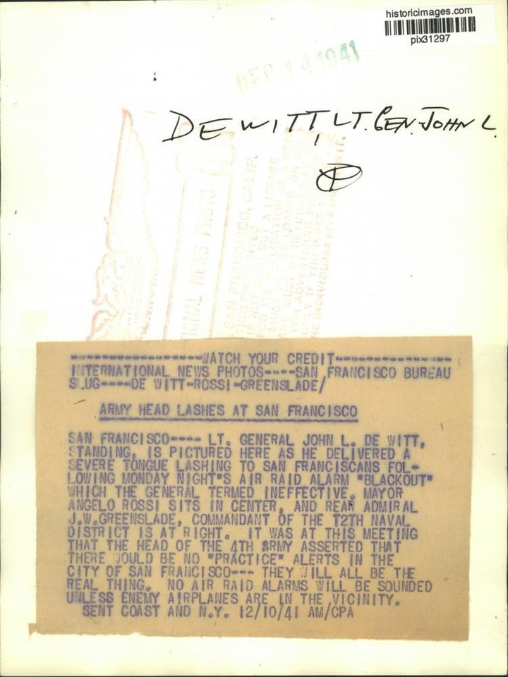 1941 Press Photo John De Witt, Angelo Rossi & J.W. Greenslade at meeting in CA | eBay