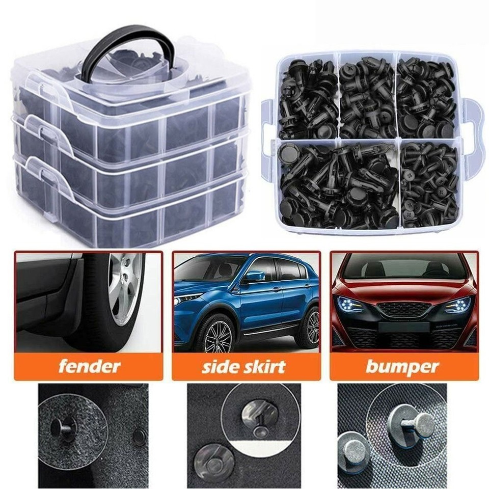 625Pcs Car Retainer Auto Fasteners Push Trim Plastic Clips Pin Rivet ...