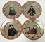 4 Sakura Fiddlestix Holiday Christmas Cat Plates Appetizer Dessert Folk ...