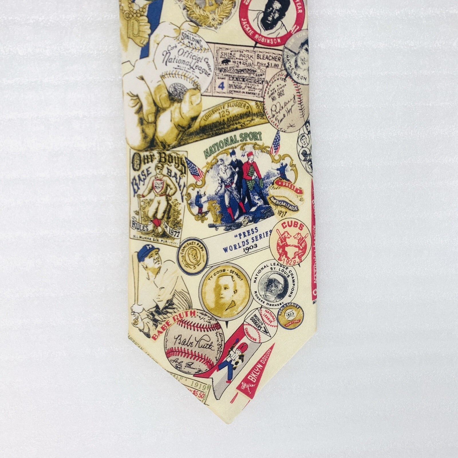 Museum Artifacts Baseball Nostalgia Men’s Tie 59” Silk - Gem