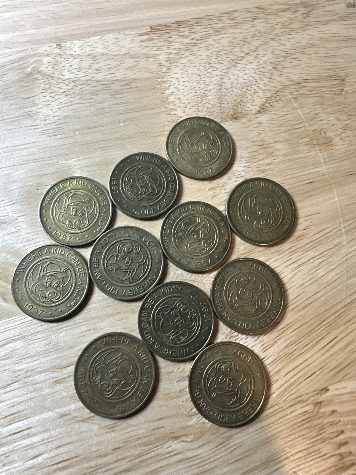 Chuck E Cheese Vintage Lot of Arcade Tokens 1997 Chucky Cheese Coins | eBay