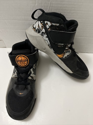 Nike kids Size 13C Team Hustle PS D GRFT D9 Black Basketball Shoes ...