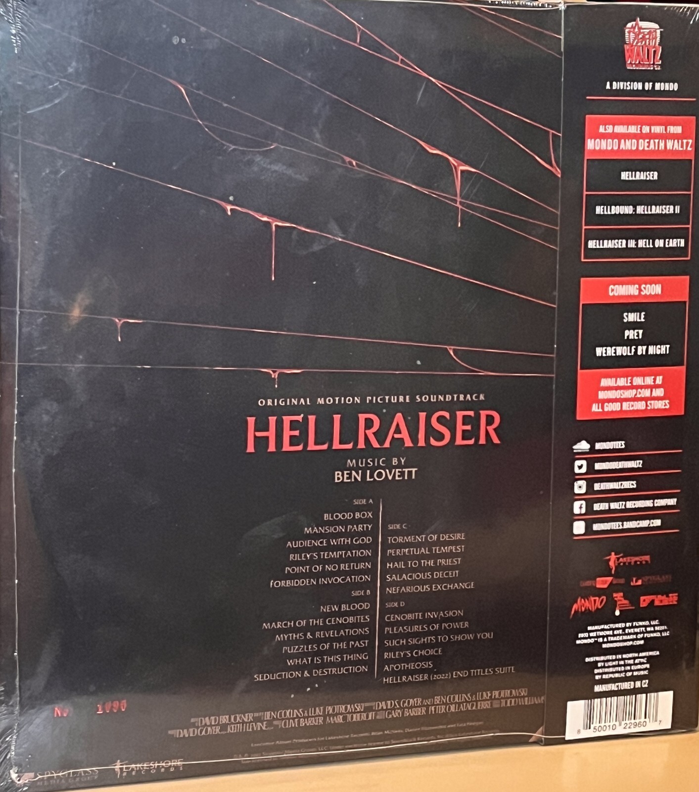 Hellraiser 2022 Soundtrack Eco Mix Color Vinyl 2x 140G LP Records Ben ...
