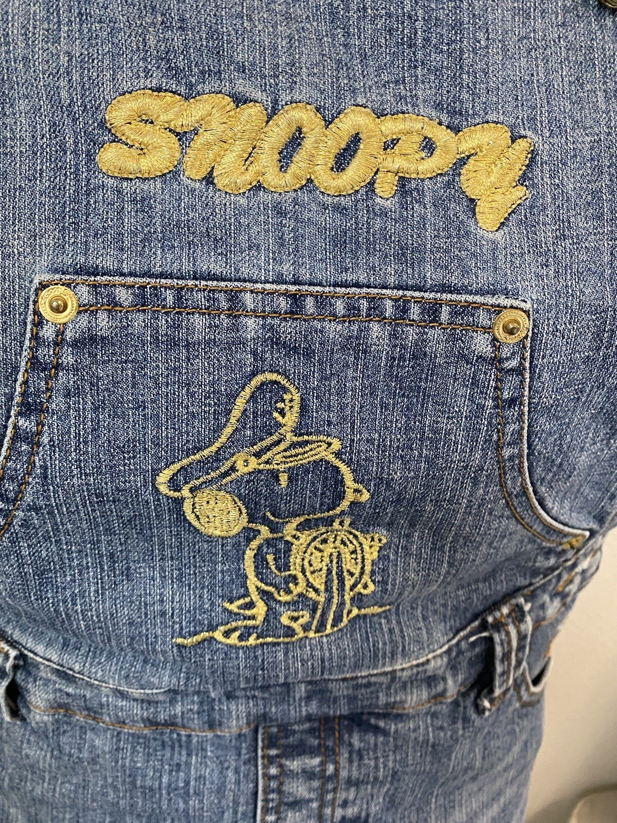 Snoopy Peanuts Denim Overall Skirt Bib Captain Boat S… - Gem