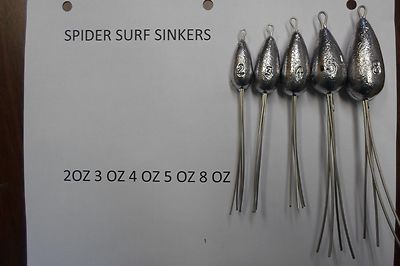 Quan of 30 2 OZ SPIDER SURF CLAW SINKER STAINLESS WIRE | eBay