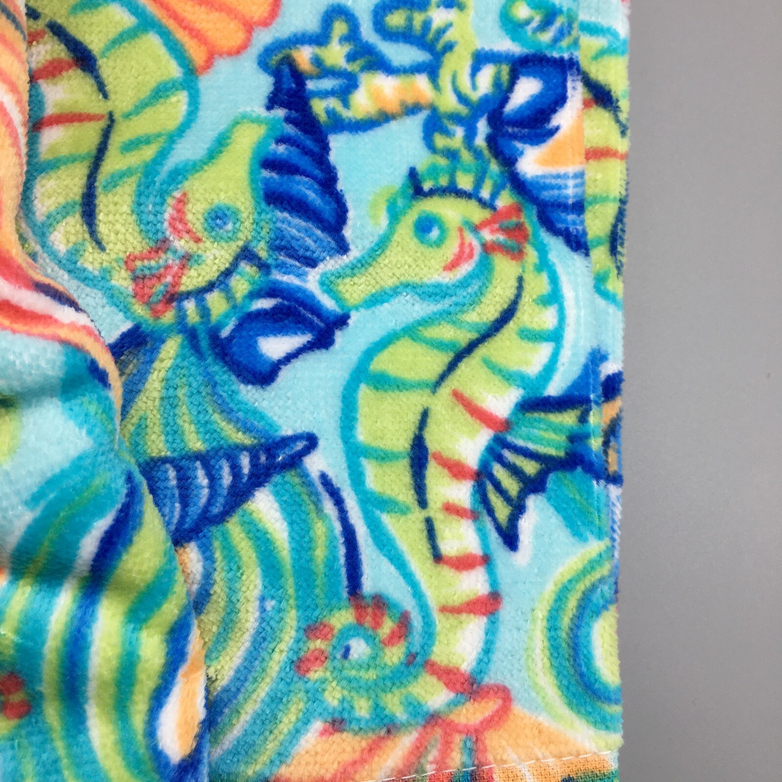 x2 Cynthia Rowley Starfish Seashell Seahorse Terry Fuzzy Kitchen Towel ...