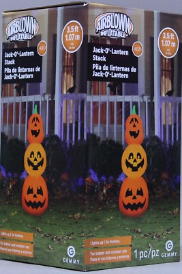 Gemmy Halloween 3.5 ft Jack-O-Lantern Stack Airblown Inflatable NIB | eBay