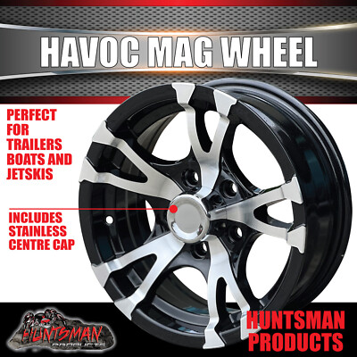 14x5.5" HT holden Pattern Havoc Alloy Mag Wheel Rim Caravan Boat Jetski ...