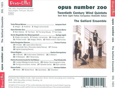 OPUS NUMBER ZOO: TWENTIETH CENTURY WIND QUINTETS NEW CD 666283102529| eBay