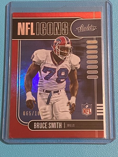 🏈 2019 Panini Absolute Football Red NFL Icons Insert #16 Bruce SMITH ...