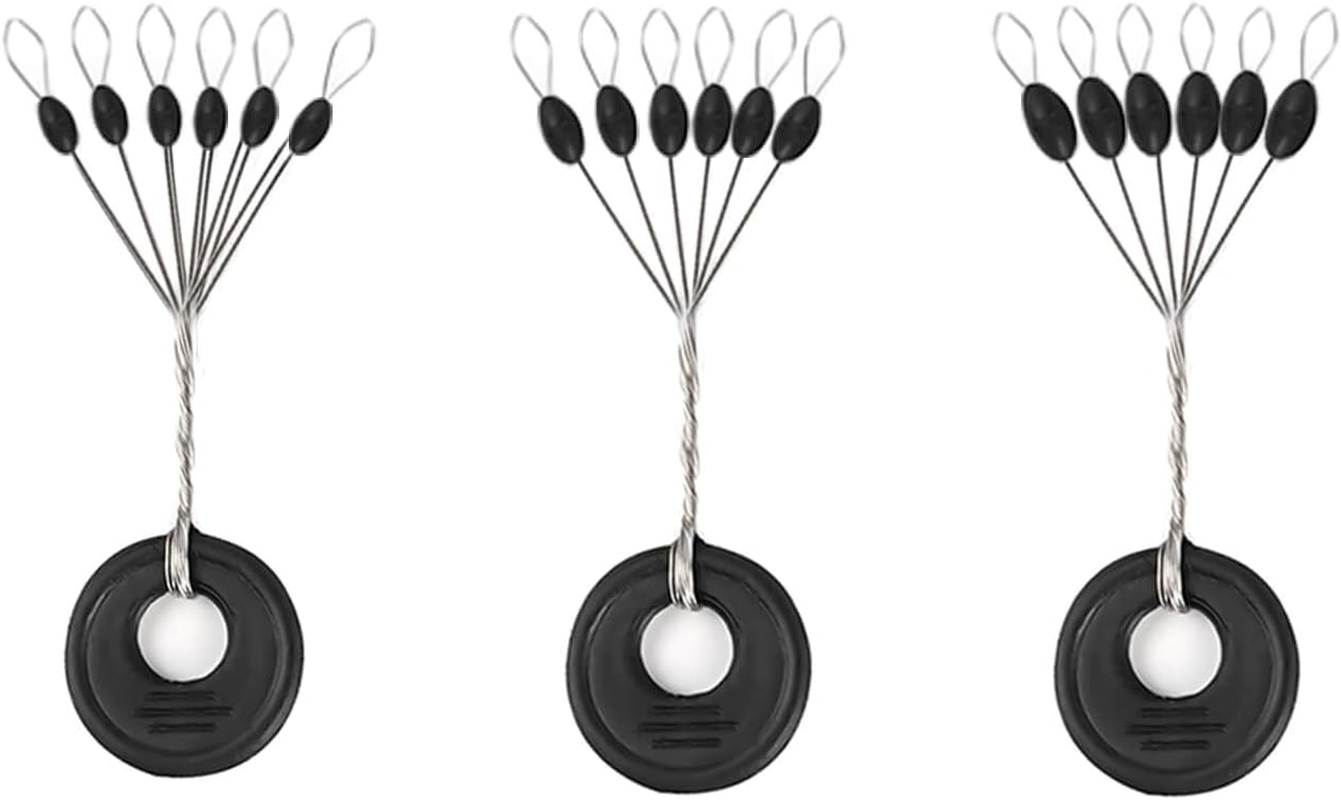 720PCS Fishing Bobber Stopper Kit, Oval Floats, Black Rubber, L M S ...