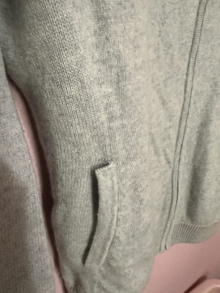 Neiman Marcus Cashmere Zip Up Mock Neck Sweater Gray Size M | eBay