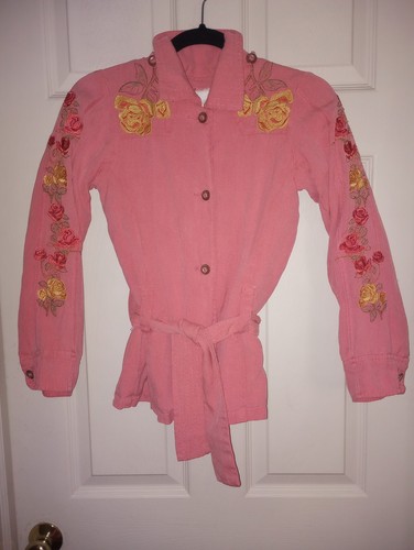 Da-Nang Jacket S,With Embroidered Flowers Orange. Excellent. | eBay