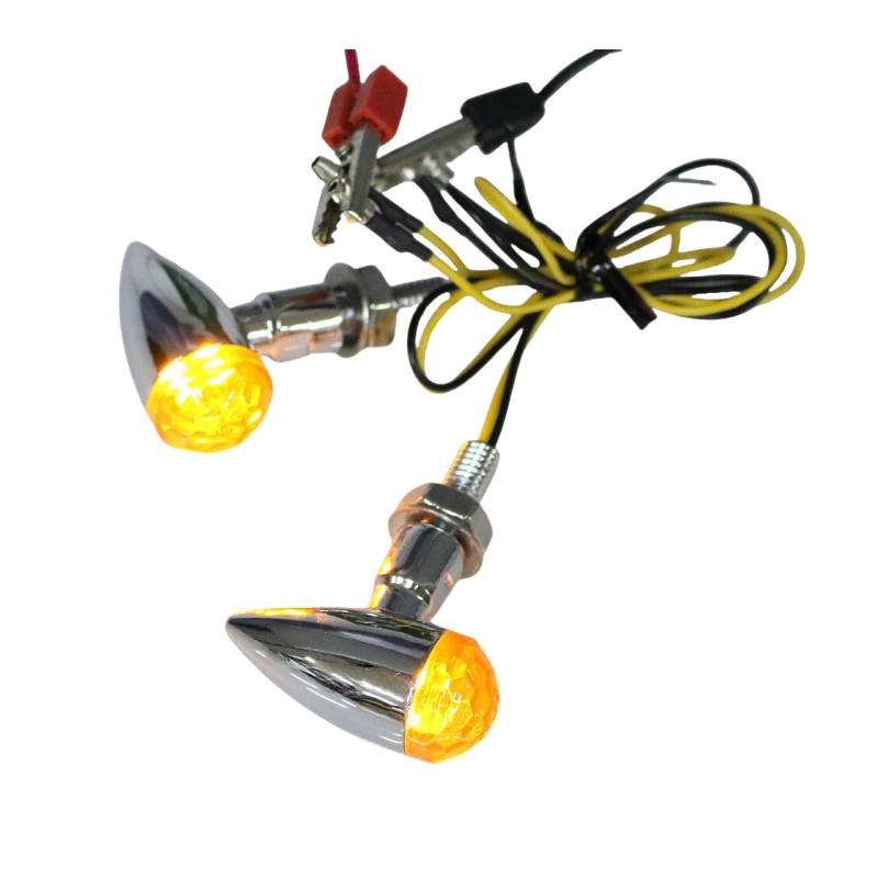 Chrome Mini Bullet Turn Signal Indicator Light For Cafe Racer Cruiser ...