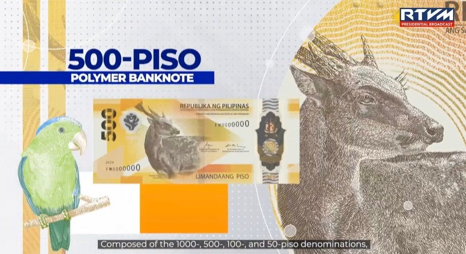 2024 Philippines 500 Peso New Polymer Visayan Deer w/ Prefix "AA ...