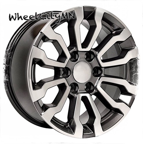 18" Gunmetal OE 23376220 Replica 5909 AT4 Wheels fits 2024 GMC Sierra ...
