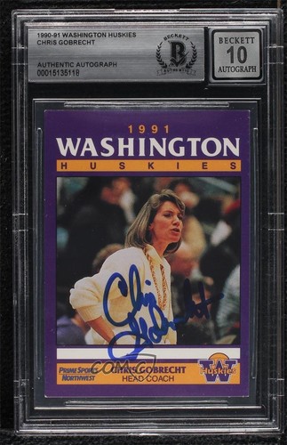 BAS 1991 Prime Sports Washington Huskies Chris Gobrecht BGS Authentic ...