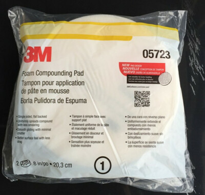 For 3M 05723 5723 Foam Compounding Pad 8" Inch Single Sided (2 Pads ...