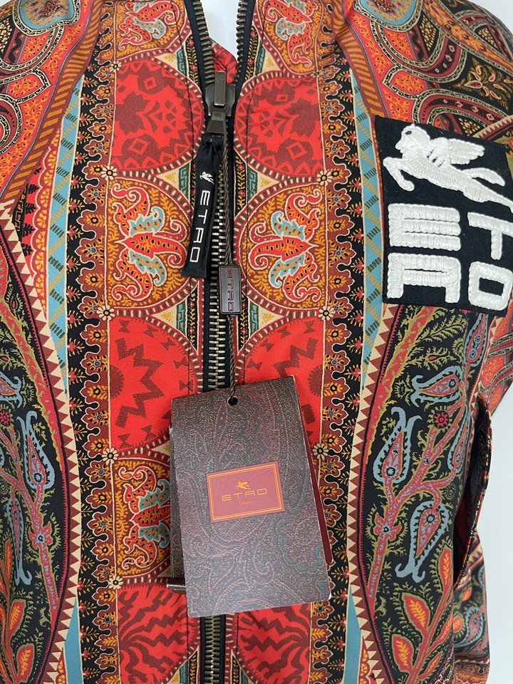 ETRO MULTICOLOR REVERSIBLE BOMBER JACKET L/XL. NEW | eBay