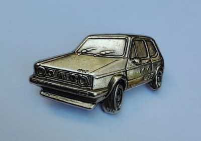 VTG 1980s NOS VW VOLKSWAGEN GOLF GTI 3-D PEWTER PIN BADGE | eBay