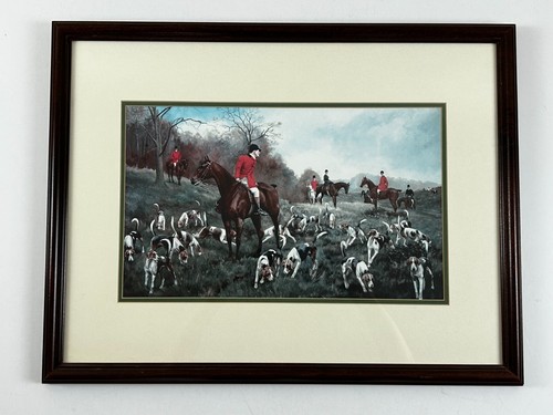 HALTED George Rowlandson Fox Hunt Scene Art Print Horse Equestrian Barn ...