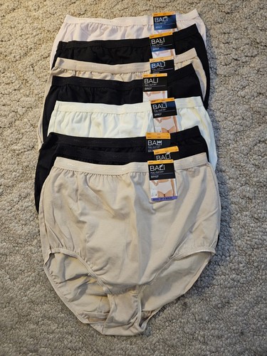 8 Pairs Womens Brand New Bali Full-Cut Briefs. Size 7 | eBay