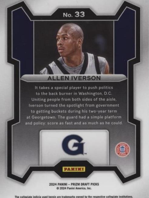 2024 Panini Prizm Draft Picks - Allen Iverson #33 | eBay