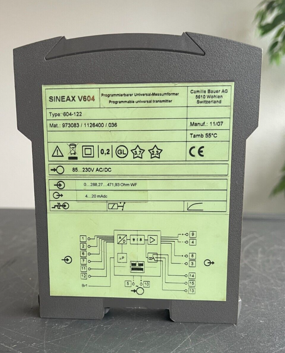 CAMILLE BAUER SINEAX V 604, 604-122, Programmable Universal transmitter ...