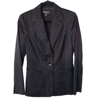 Classiques Entier Womens 6 Black Geometric Print Satin 2-Piece Suit ...