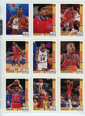 1991-92 UPPER DECK BASKETBALL 9 WASHINGTON BULLETS CARDS IN AN ULTRA ...