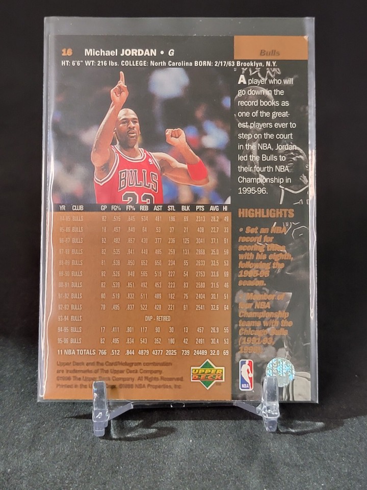 1996-97 Upper Deck MICHAEL JORDAN #16 Bronze Jordan scores 48 pts ...