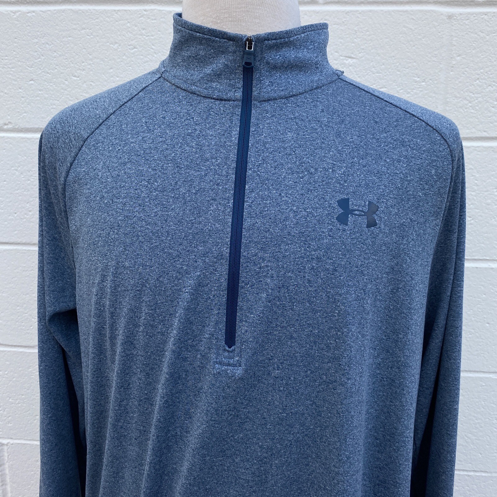 Under Armour 1/4 Zip Light Pullover Shirt Adult Extra Large Blue Mens ...