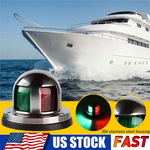 Marine Boat Yacht Pontoon 12V Stainless Steel LED Bow Stern Navigation ...