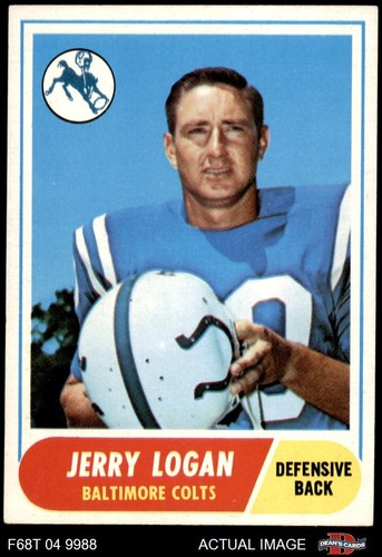 1968 Topps #47 Jerry Logan Colts West Texas St 7.5 - NM+ F68T 04 9988 ...