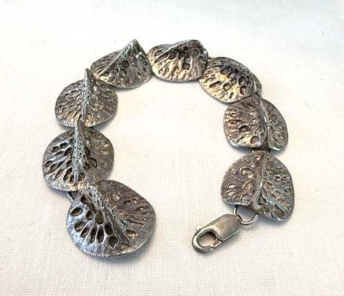 Gogo Jewelry Sterling Silver Alligator Scute Bracelet Signed 7 1/4" to ...