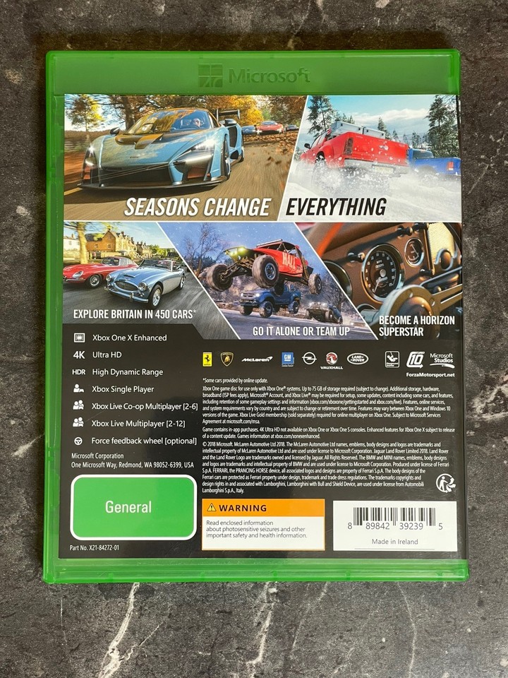 Forza Horizon 4 Microsoft Xbox Series X One Excellent As New Condition ...