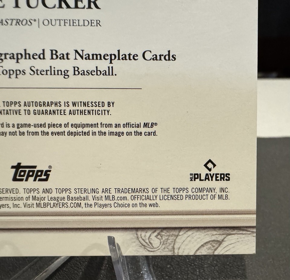 2025 Topps Sterling-#SNP-KT 1/1 Kyle Tucker Autographed Bat Nameplate ...