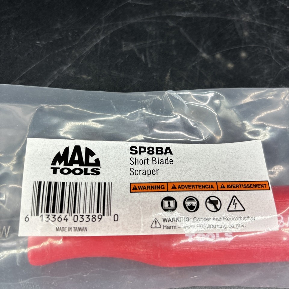Mac Tools SP8BA NEW Short Handle Rigid Scraper Sharpened Comfort Grip ...