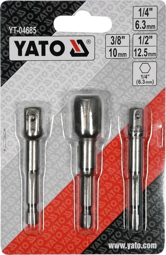 YT-04685 3 Pieces Socket Adapter of Hex Size of 1/4, 3/8, 1/2 Socket ...