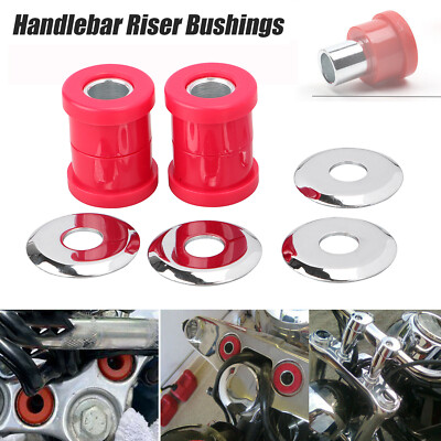 Handlebar Riser Bushings Red Urethane For Harley Softail Dyna Sportster ...