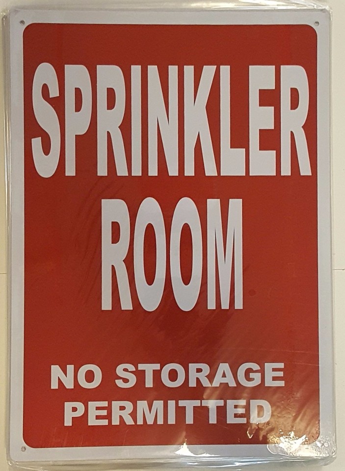 SPRINKLER ROOM SIGN- REFLECTIVE !!! (ALUMINUM 14X10)-RED-REF24-1027 | eBay