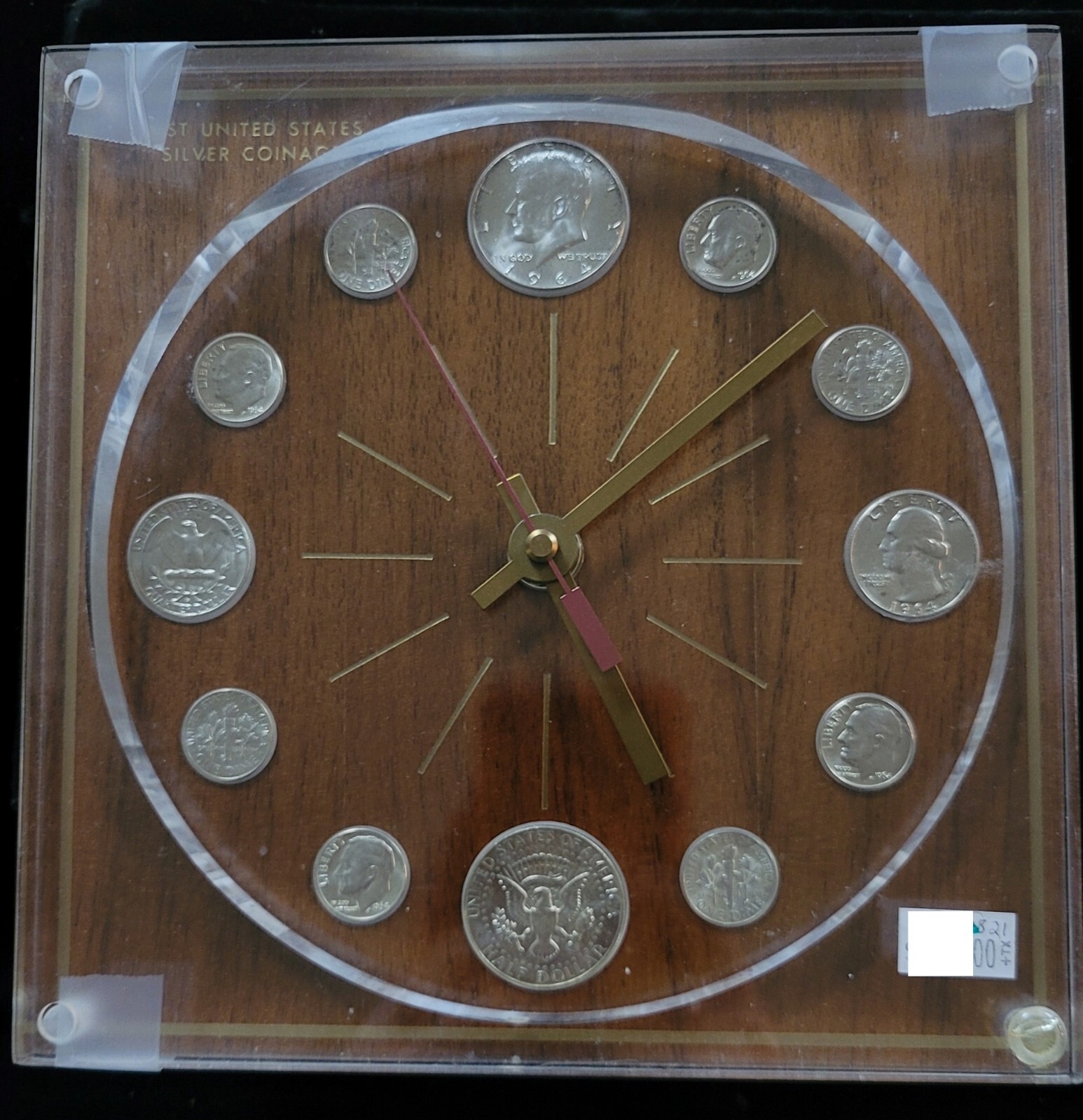 Last US Silver Coinage Coins Mantle Clock Numismatic Marion-Kay Used ...