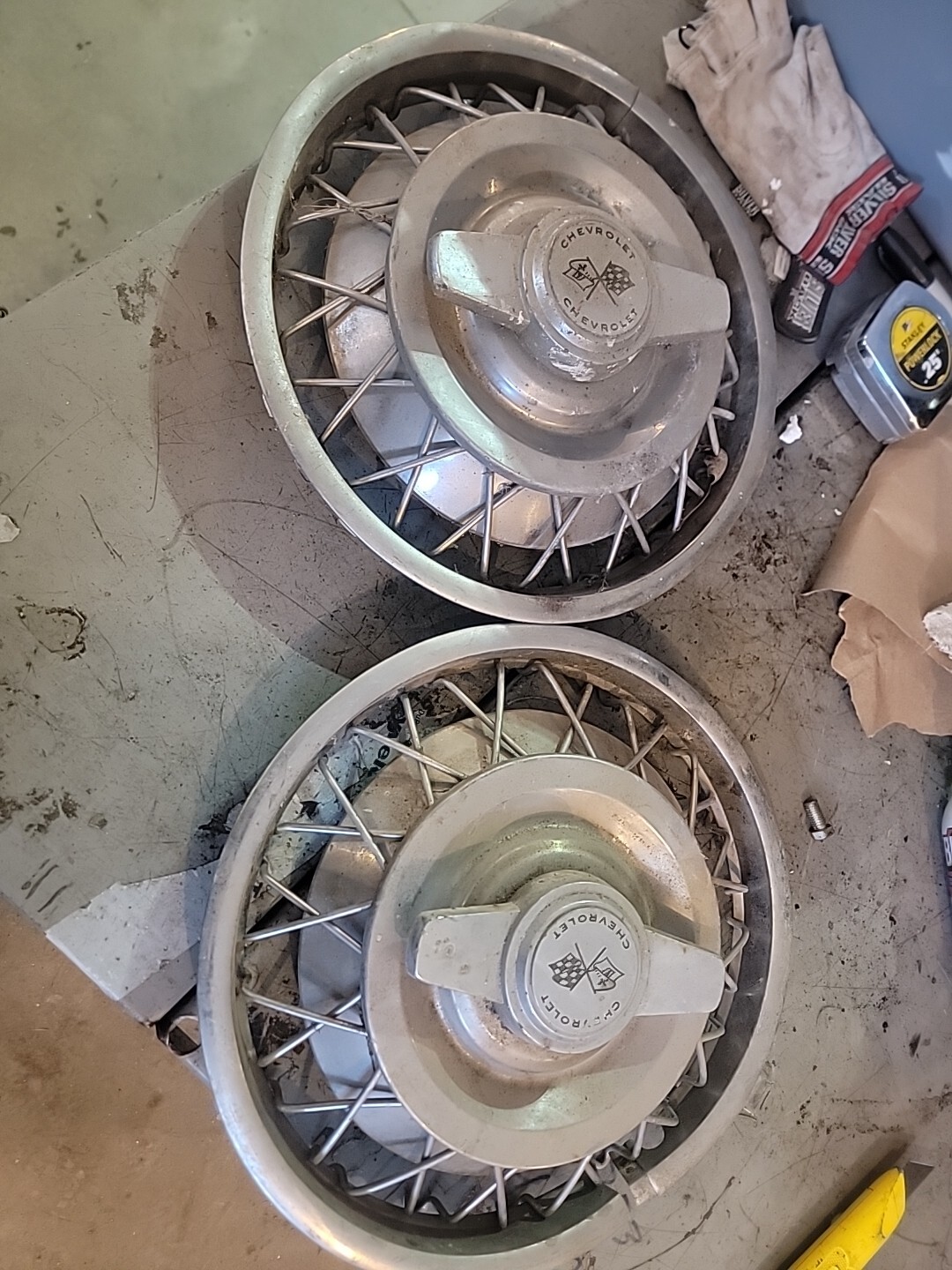 Pair Of 13" Chevrolet Wire Wheel Spinner Hubcaps | eBay