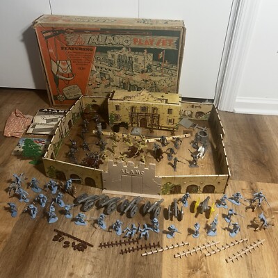 Vintage Marx The Alamo Playset No. 3543 Box Figures Horses Cannons ...
