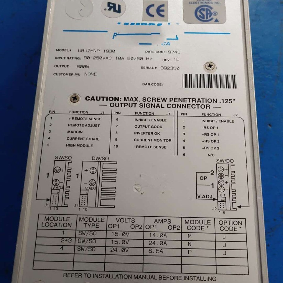 1pc for used UBJ2MNP-1930 Via DHL or Fedex 180 days Warranty # | eBay